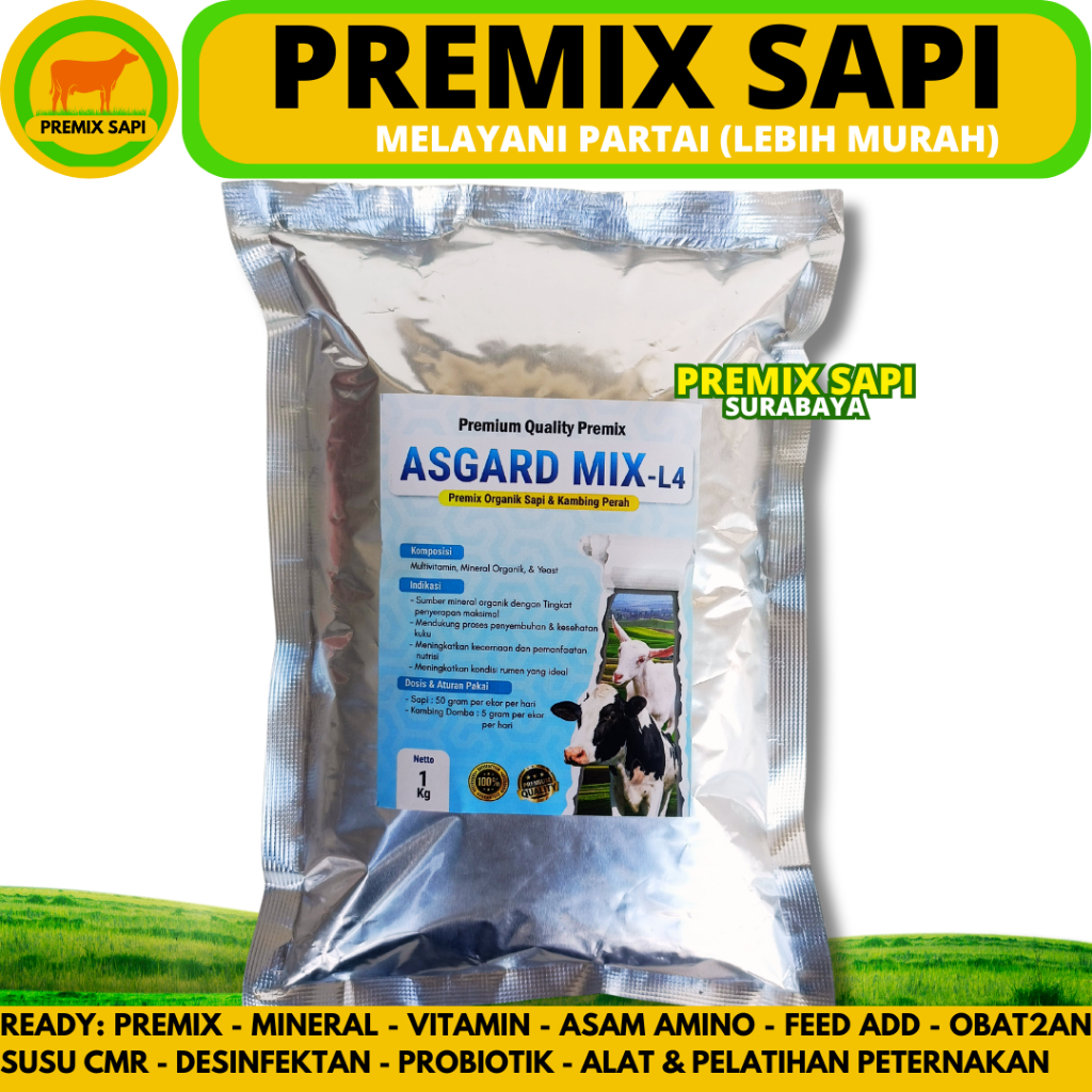 Jual Premix Sapi Perah ASGARD MIX 1 KG - Premix Sapi Perah - Premix ...