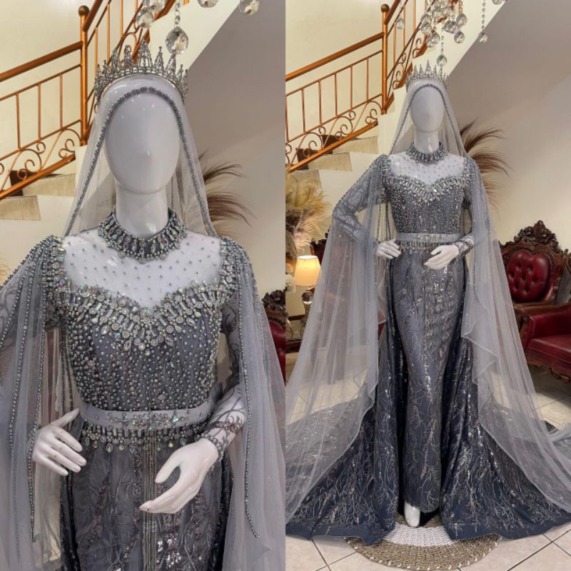 Jual kebaya pengantin gradasi / gaun pengantin gradasi / gaun pengantin ...