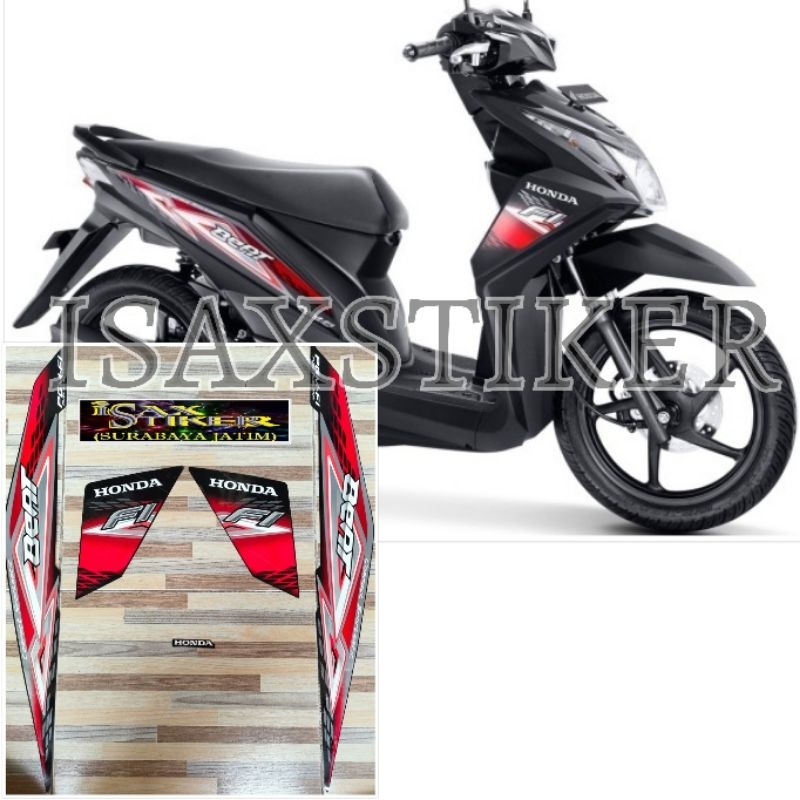 Jual striping original Honda Beat FI hitam black tahun 2014 2015 ...