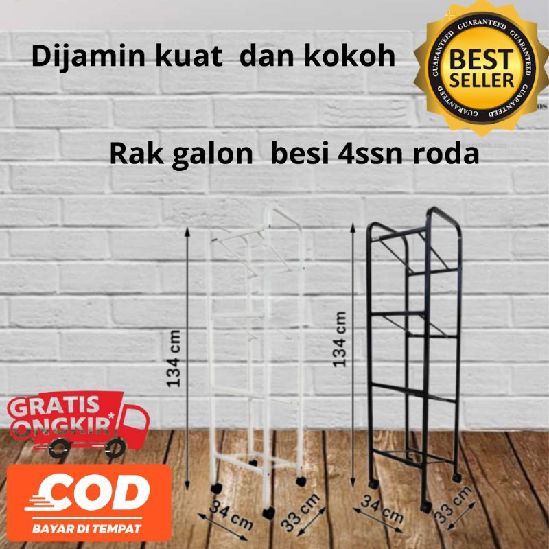Jual rak galon besi 4susun roda | Shopee Indonesia