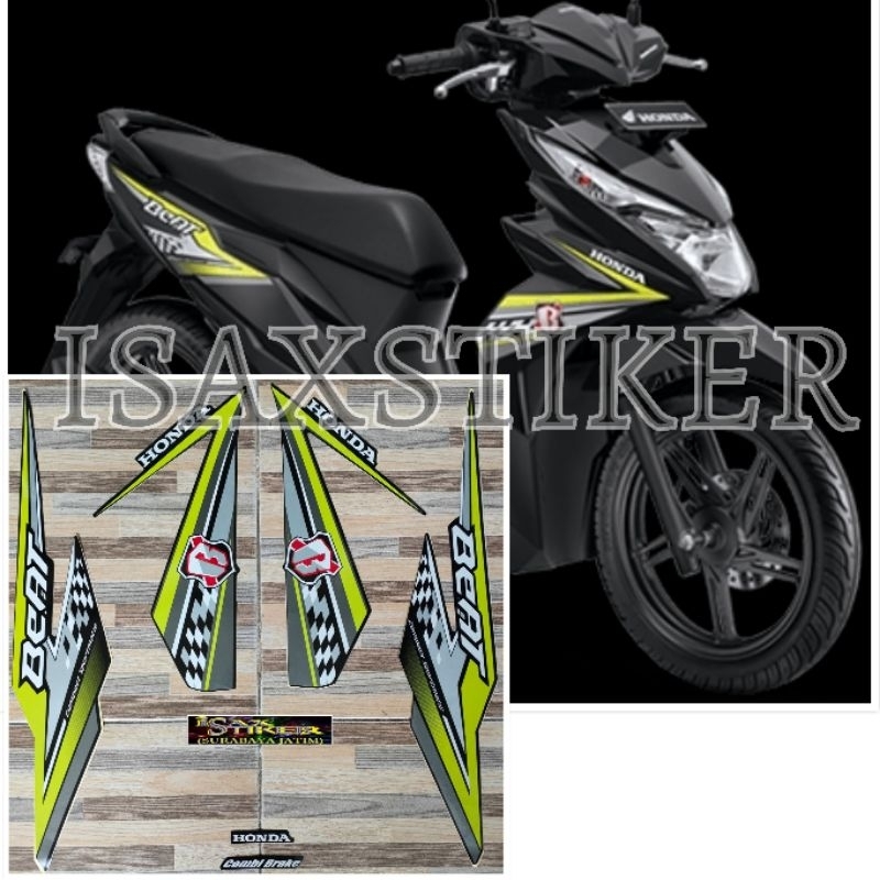 Jual striping original Honda beat hitam hijau tahun 2018 | Shopee Indonesia