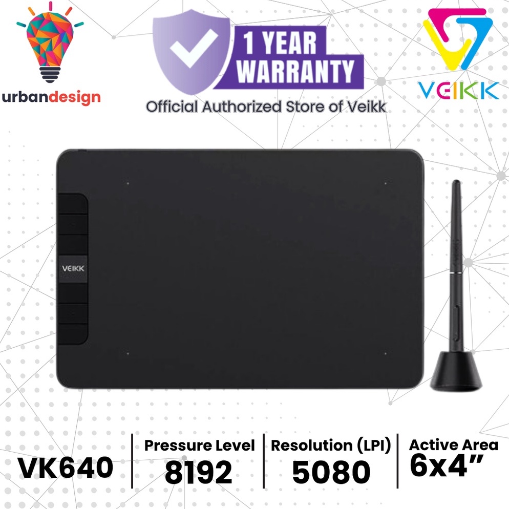 Jual Paling Sesuai VEIKK VK64 Digital Graphic Drawing Pen Tablet OSU ...