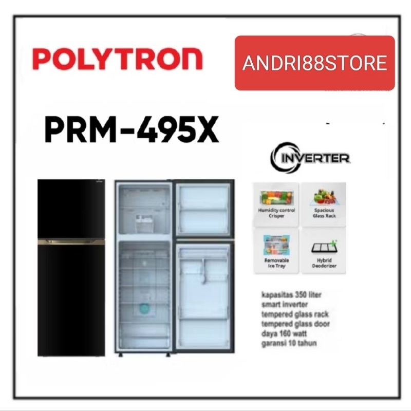 Jual POLYTRON KULKAS 2 PINTU PRM 495X INVERTER 350 LITER | Shopee Indonesia