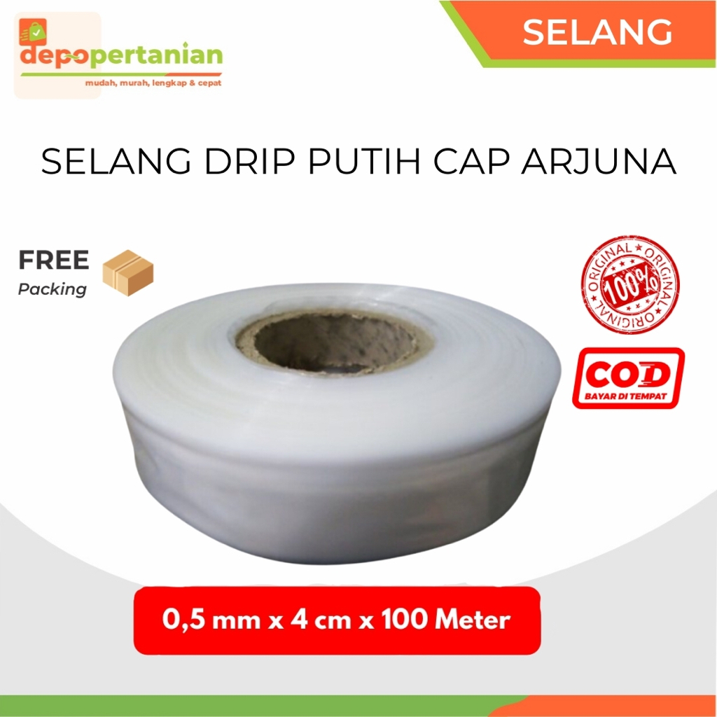 Jual Depo Pertanian - Selang Drip Irigasi Putih Cap Arjuna 0,5 mm x 4 cm x 100 Meter | Shopee ...