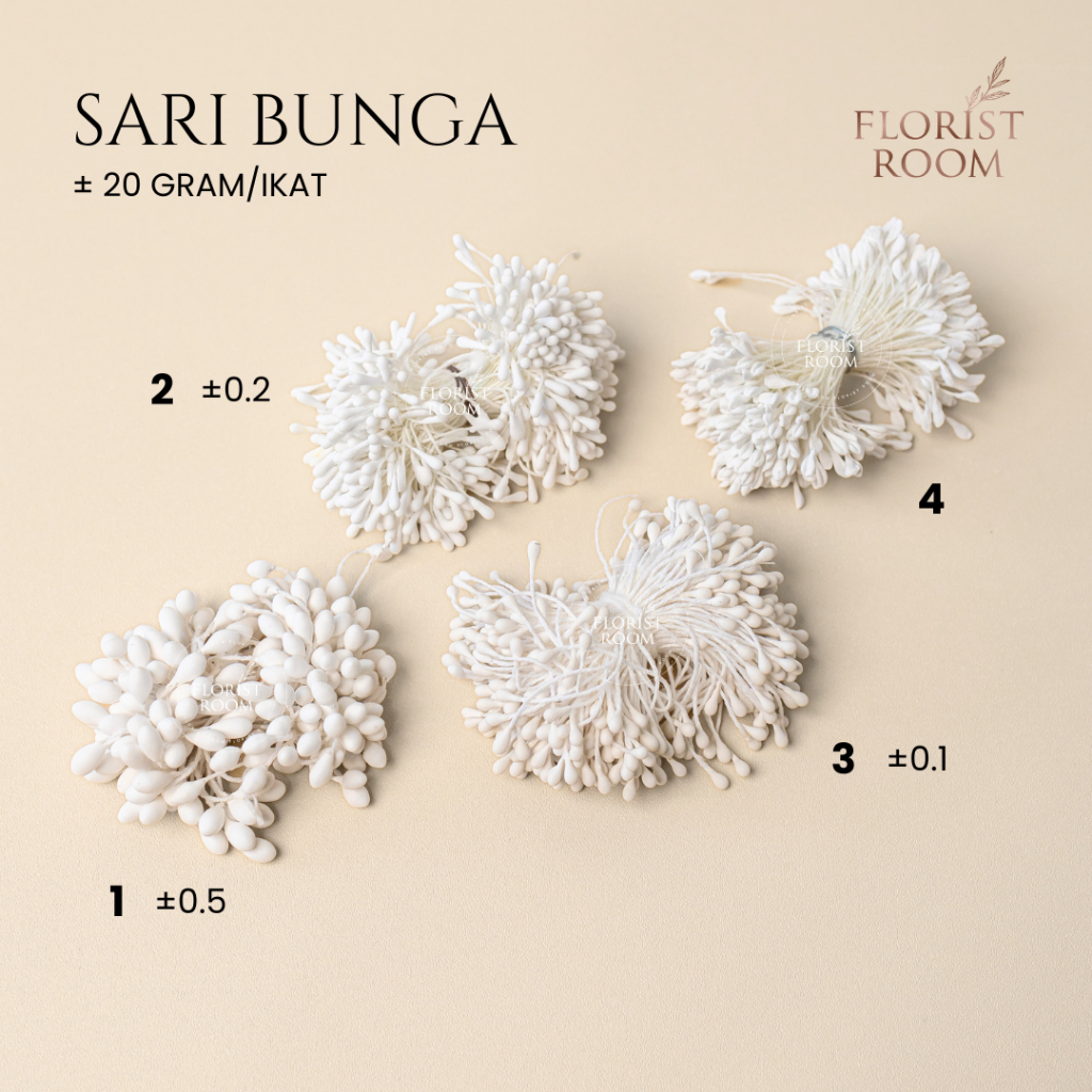 Jual Sari bunga - Putih Sari - Hiasan Kue - Dekorasi - Barang Florist ...