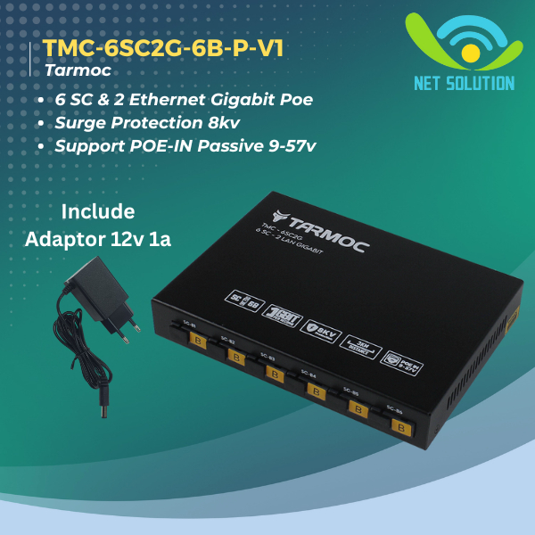 Jual Tarmoc TMC-6SC2G-6B-P-V1 | Media Converter Switch 6SC 2LAN / 6 SC 2 LAN Gigabit POE IN 9-57 ...