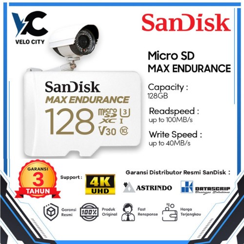 Jual Micro SD CCTV IP Cam Dashcam 128GB SanDisk Max Endurance Memory ...