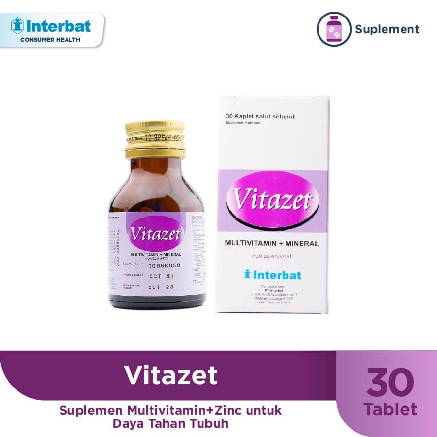 Jual Vitazet 30 Tablet - Suplemen Multivitamin + Zinc untuk Daya Tahan ...