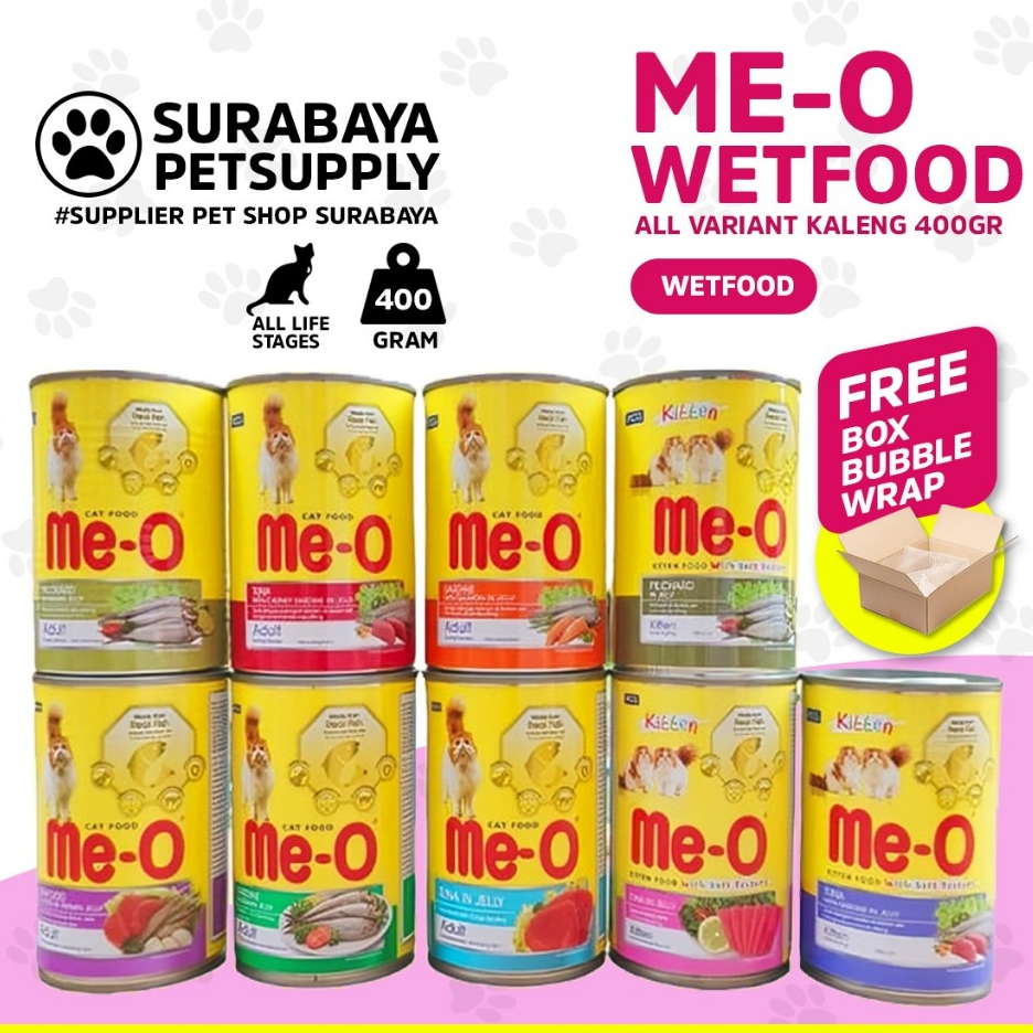 Jual Meo Kaleng 400 gram All Variant wet food - Me-o kaleng kitten ...