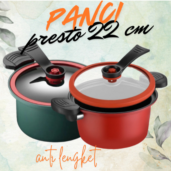Jual Panci Presto Teflon Pressure Cooker Pot Totipotent 3 Liter Diameter 22 cm Anti Lengket ...
