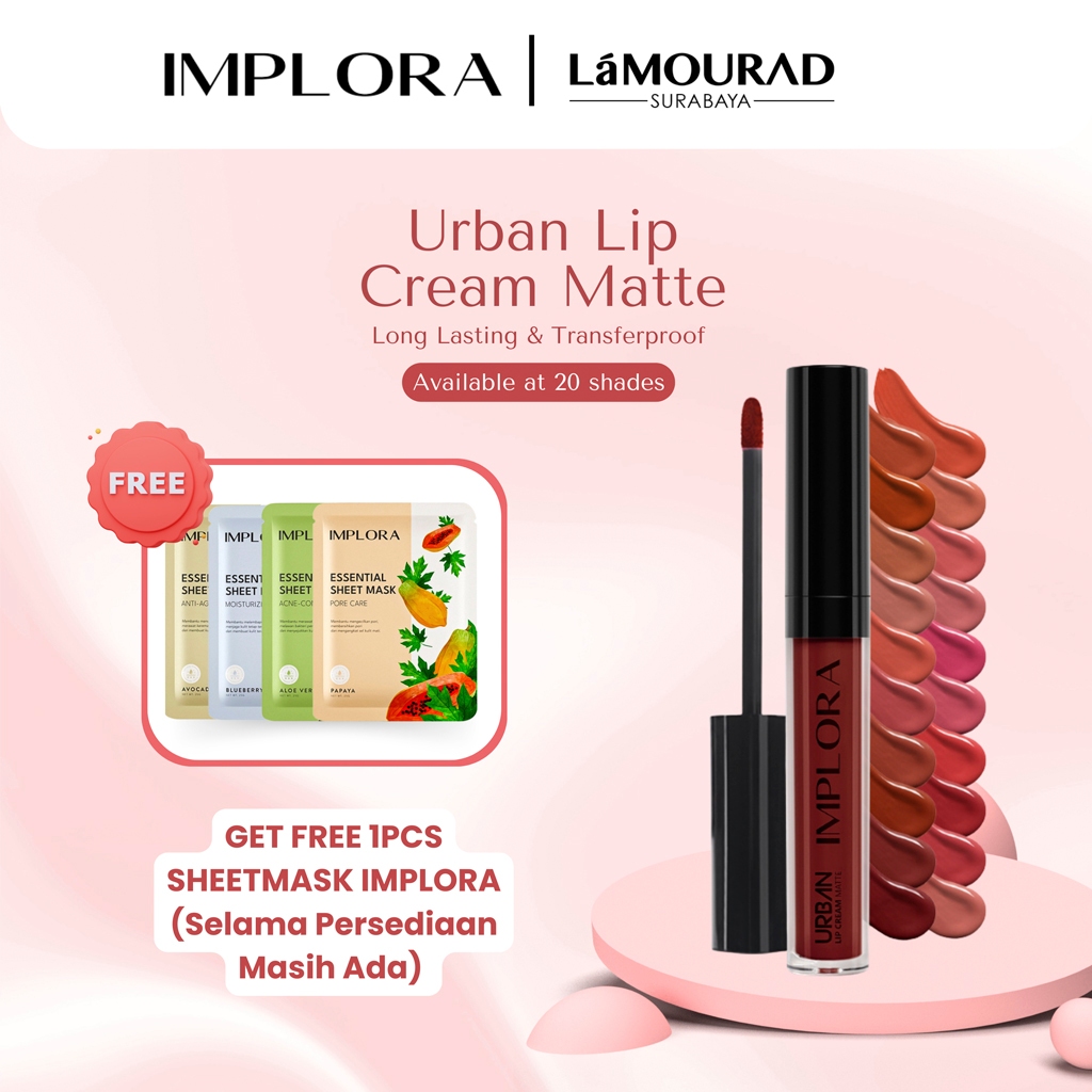 Jual IMPLORA Urban Lip Cream Matte Original BPOM 2.9 gr | Implora Lip ...