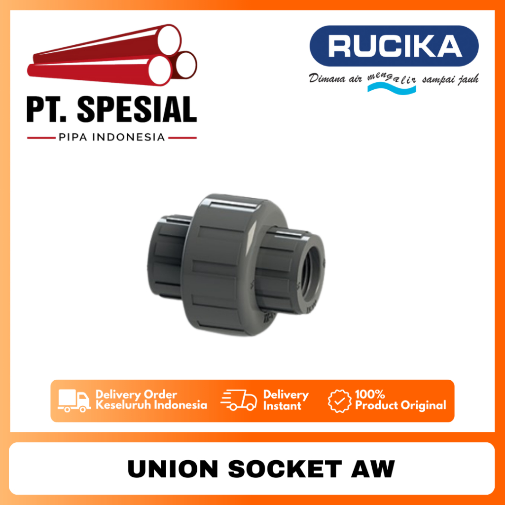 Jual Water Mur Moor Polos AW PVC Rucika / Union Socket AW PVC Rucika ...