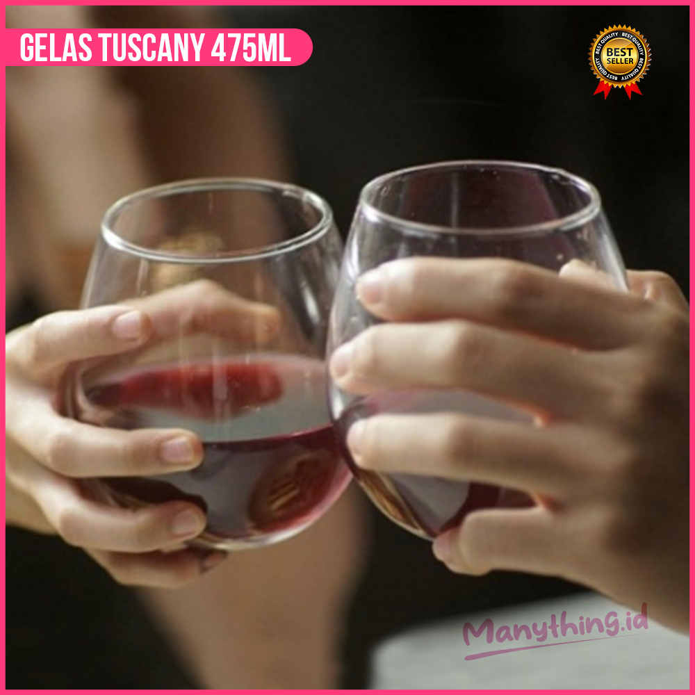 Jual GELAS TUSCANY 475ml - Gelas Kaca Bulat Unik/Gelas Wine/Resto Cafe ...