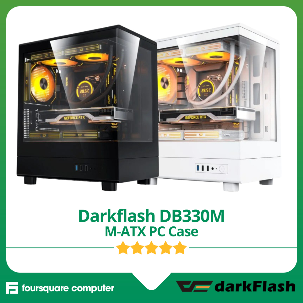 Jual Darkflash DB330M TG Black & White | PC Casing M-ATX | CPU PC Case ...
