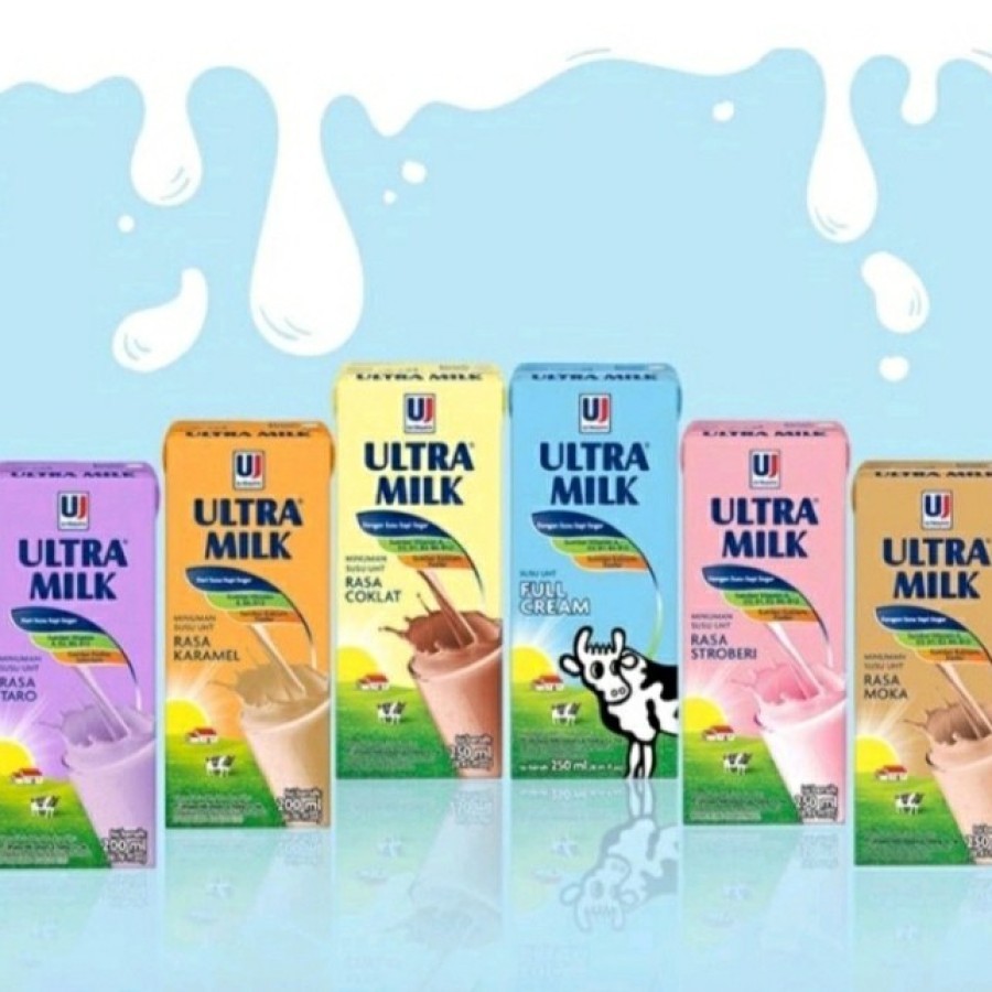 Jual Ultra Milk 200 ml Coklat, Karamel, Full Cream, Moka, Taro ...