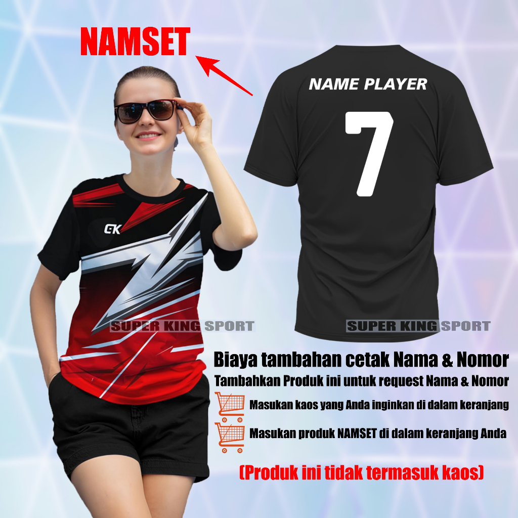 Jual NAMSET SABLON POLYFLEX CETAK NAMA DAN NOMOR TIM OLAHRAGA | Shopee ...