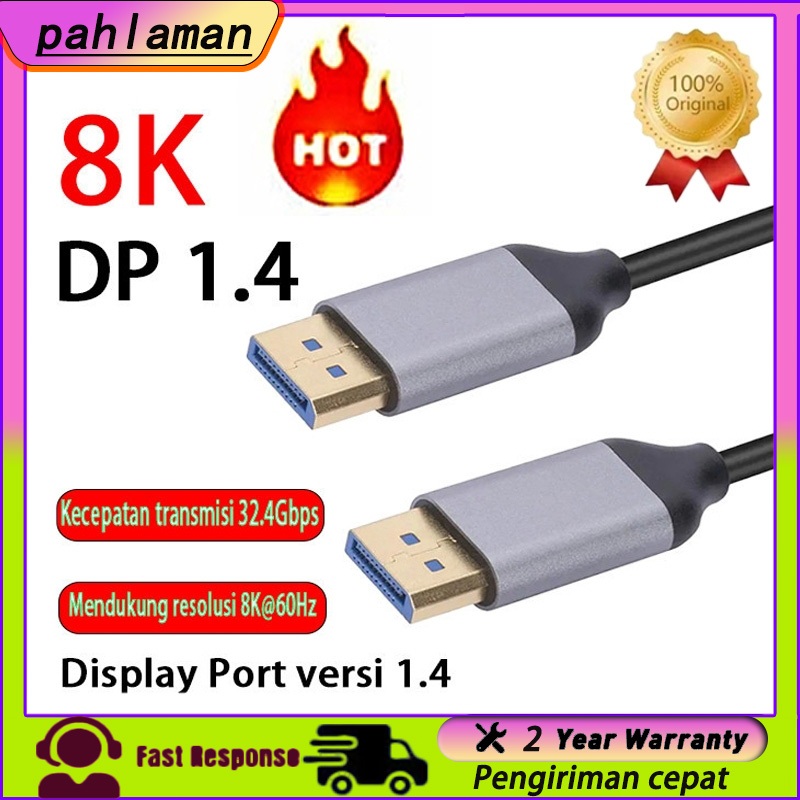 Jual kabel DP to DP Male to Male | hubungkan monitor DP1.4 8K 60HZ/4K ...