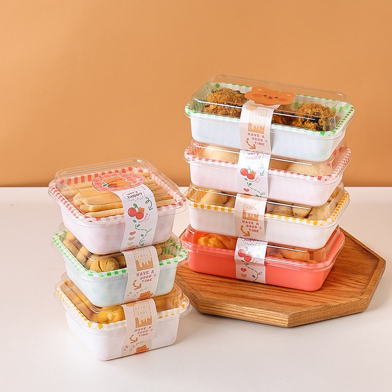 Jual BOX DESSERT KUE MOTIF ukuran 12x12x7 CM KOTAK KOTAK MERAH HIJAU ...