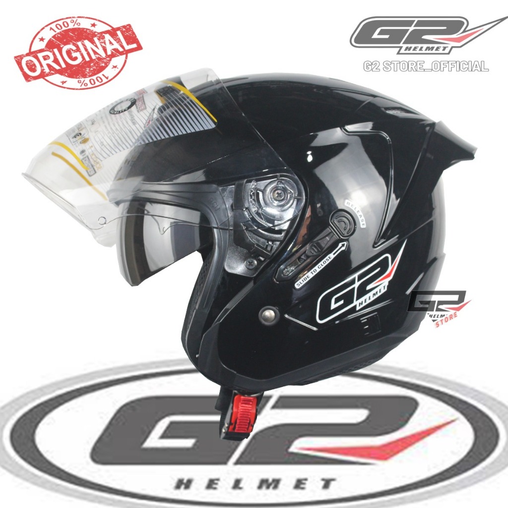 Jual HELM G2 CENTRO OPTIMAX Dobel Kaca Paket Ganteng Spoiler Helm Half ...