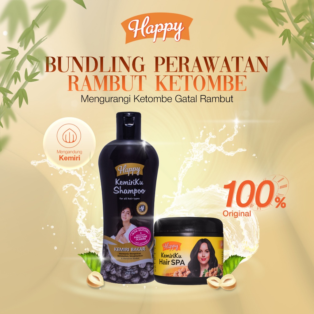 Jual Happy Shampoo Kemiri Bakar & Hair Spa Kemiriku - Perawatan Rambut ...