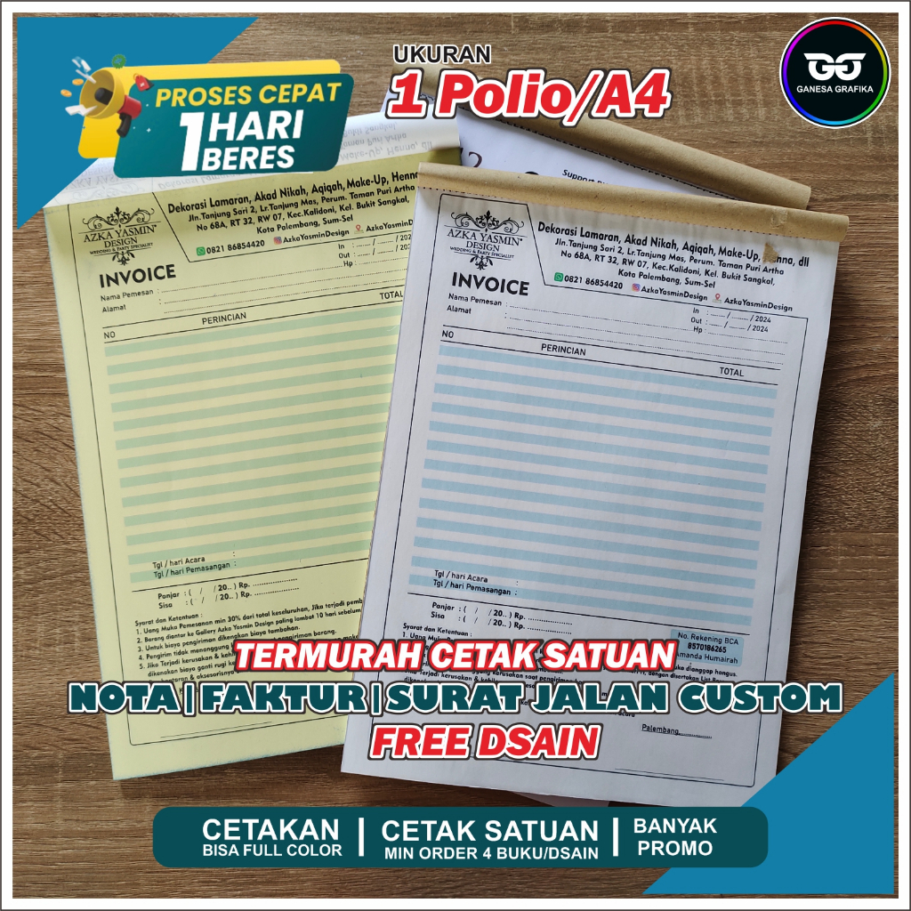Jual CETAK NOTA SURTA JALAN CUSTOM UKURAN POLIO A4 1ply 2ply 3ply CETAK ...