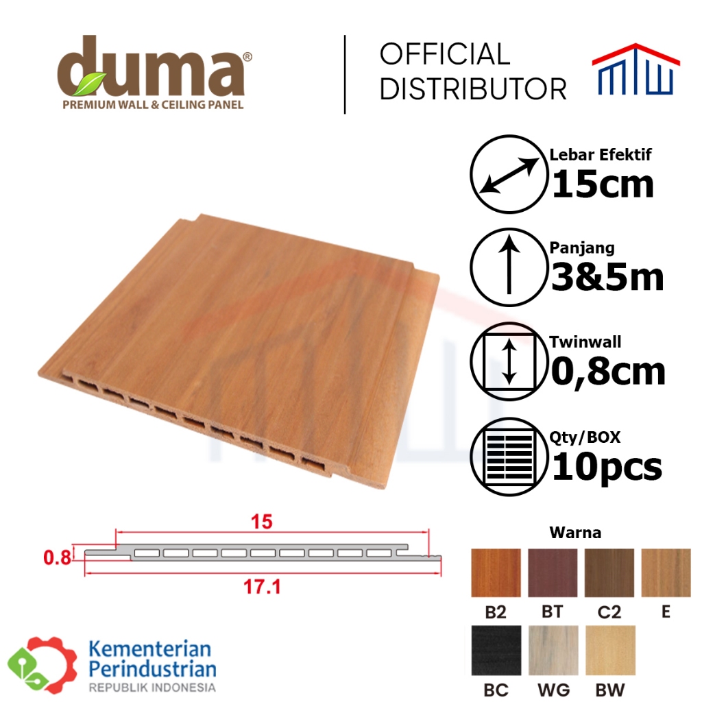 Jual Wallpanel & Plafon Modern 150 DUMA WPC Motif Kayu Anti Rayap, air ...