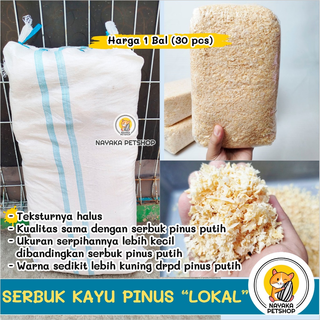 Jual 1 BAL Alas Kandang Hamster Serbuk Kayu Pinus LOKAL Serutan Bedding ...
