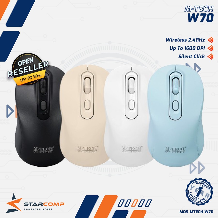 Jual M-Tech W70 Silent Mouse Wireless 2.4 GHZ Mtech | Shopee Indonesia