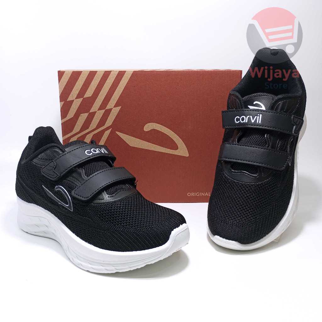Jual Sepatu Sekolah Carvil BTS 31-34 Sneaker Anak Original Hitam Putih ...