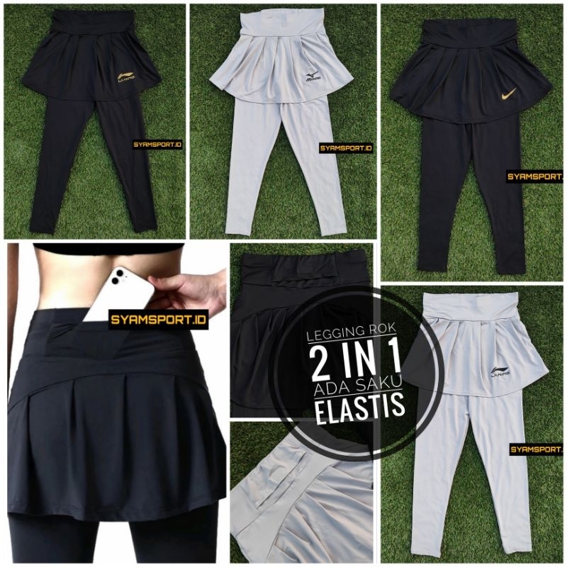 Jual Legging Rok 2 in 1 Sport Elastis Adem Dipakai Cepat Kering Ada ...