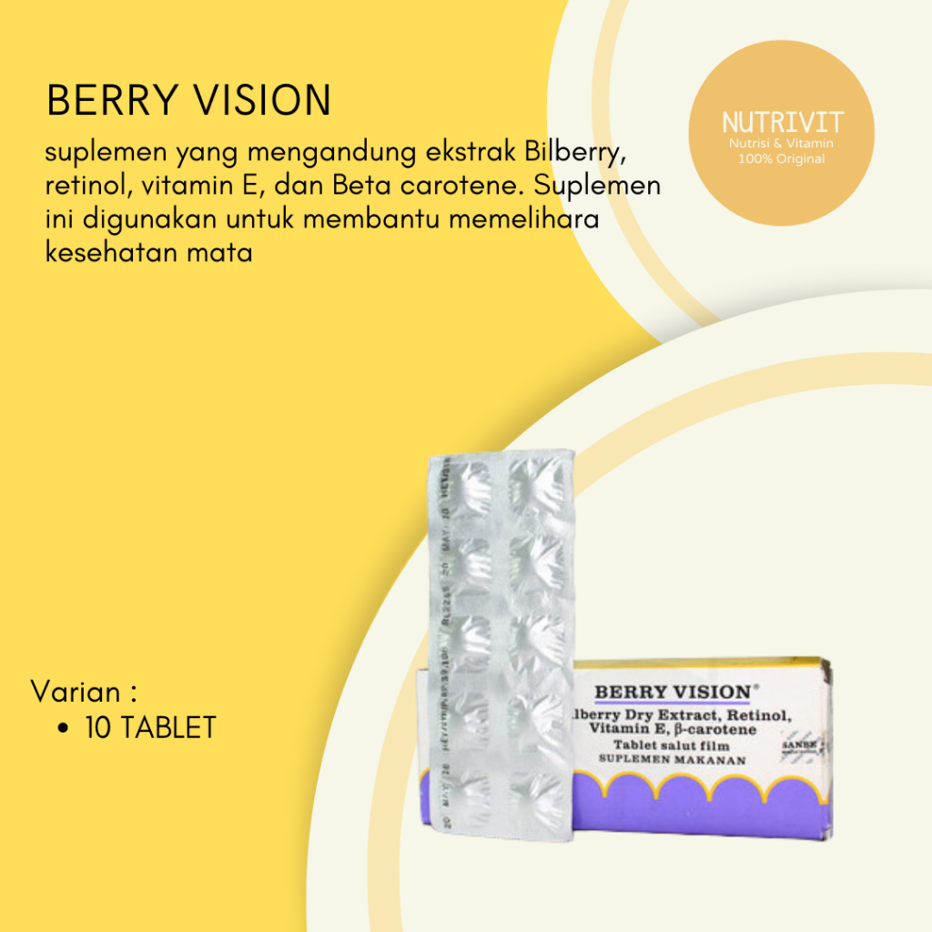 Jual BERRY VISION PER STRIP ISI 10 TABLET | Shopee Indonesia