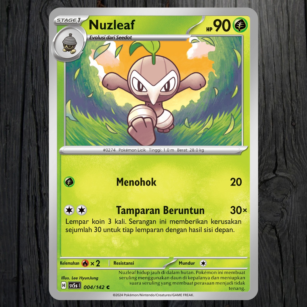 Jual Nuzleaf - Pokemon No #0274 Gen3 - DAUN - 004/142 sv5s Paradoks ...