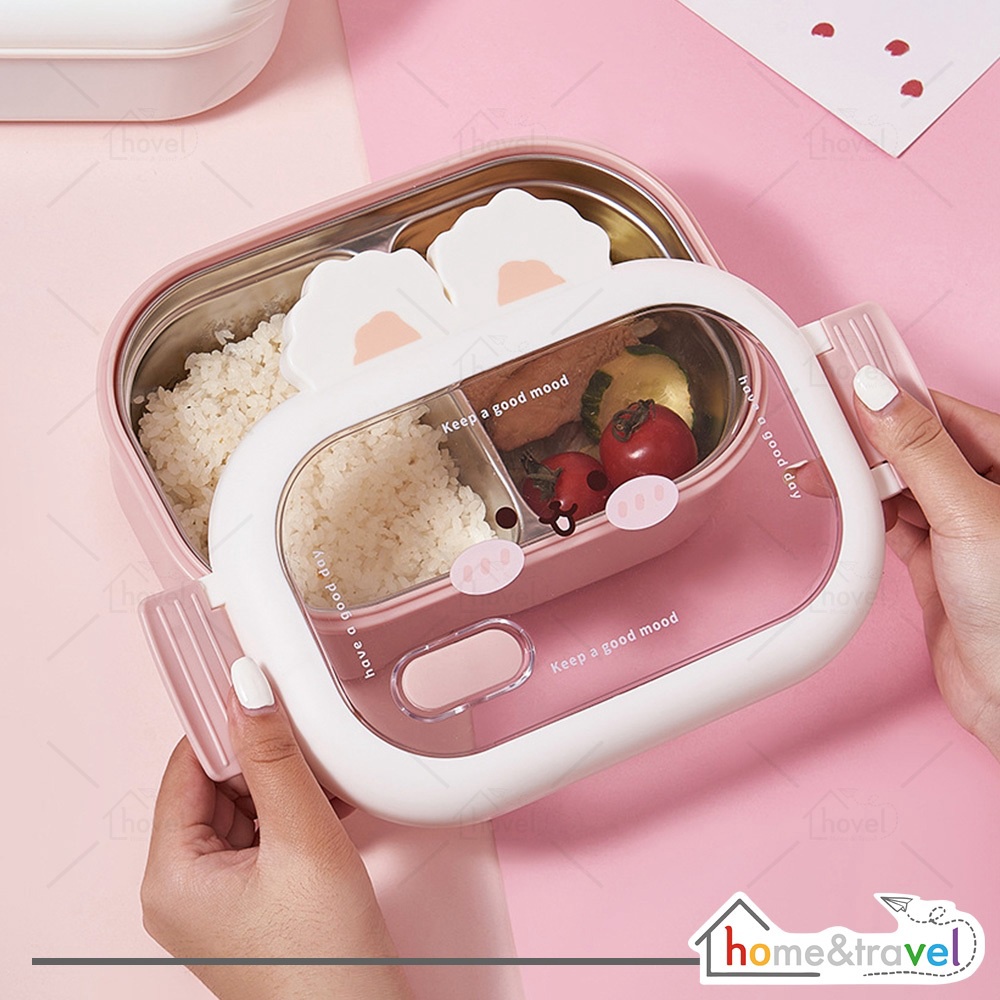Jual NEW PRODUCT HOVELSHOP Bento Lunch Box Lucu Cute Rabbit Bunny Duck Bear Kotak Makan Karakter ...