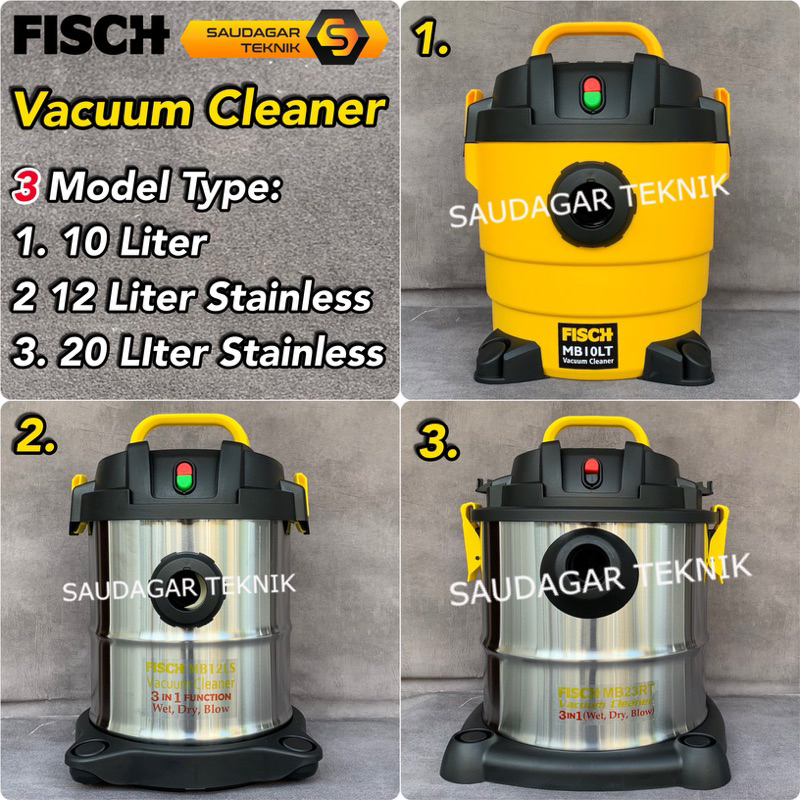 Jual Vacuum Cleaner Fisch 10 Liter 12 Liter 20 Liter Tangki Stainless ...