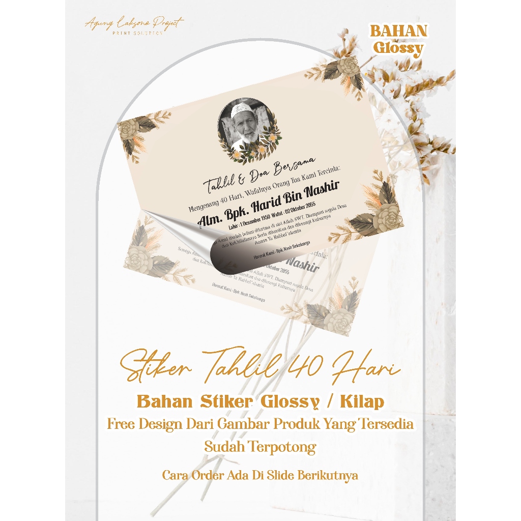 Jual Sticker Tahlil Haul Pengajian Mengenang Wafatnya 40 100 1000 Hari ...