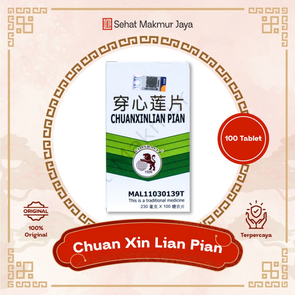 Jual Obat Panas Dalam Chuan Xin Lian Original Isi 100 Tablet - Chuan ...