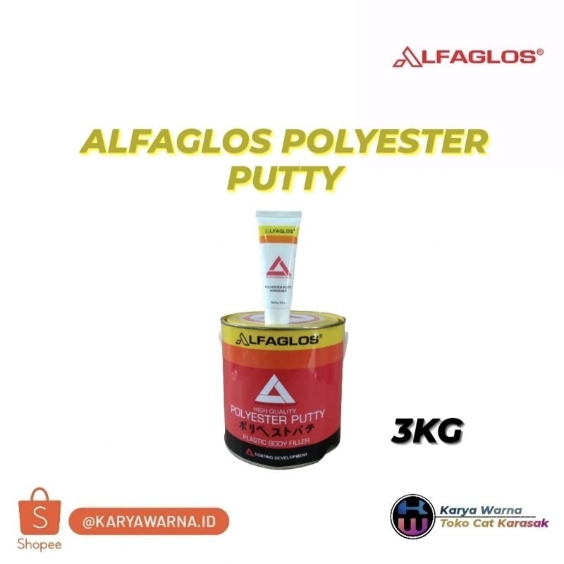 Jual Dempul Alfaglos / Polyester Putty + Hardener (3kg) | Shopee Indonesia