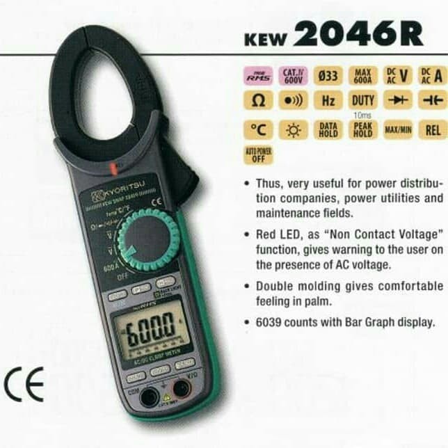 Jual Digital Clamp Meter Ac/Dc Kyoritsu Kew 2046R With True Rms | Shopee Indonesia