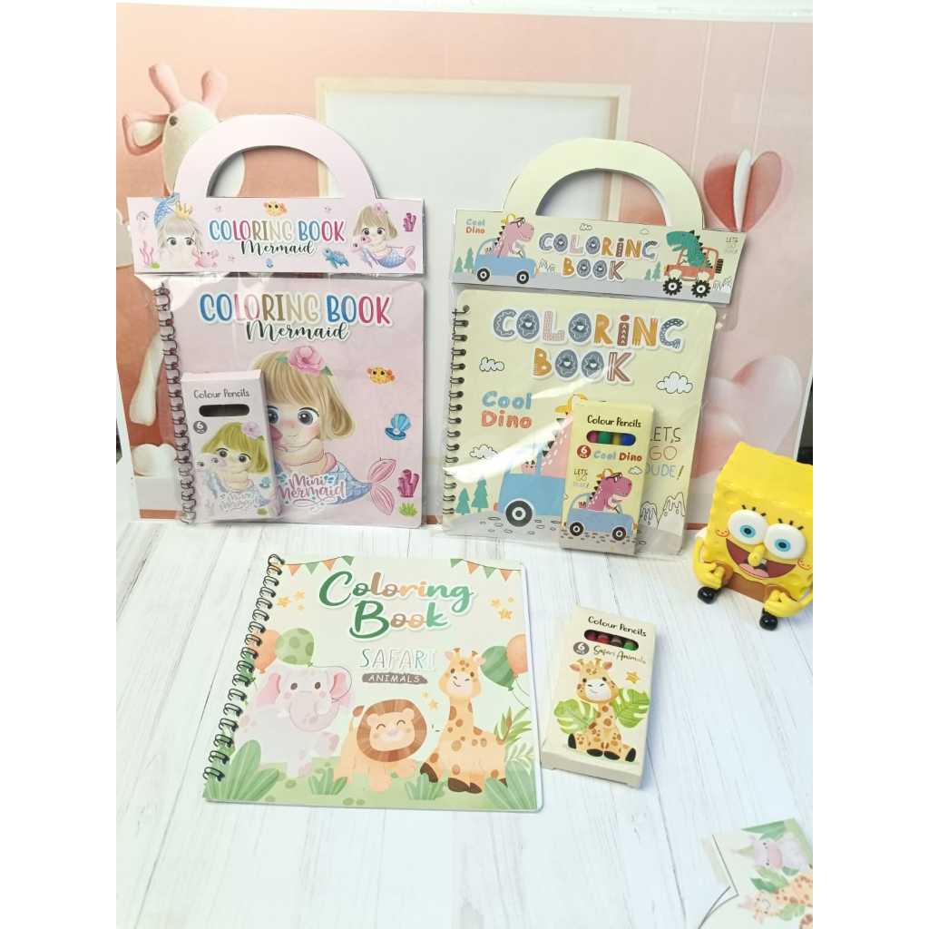 Jual Paket Buku Mewarnai satu set buku mewarnai SPIRALL plus pencil ...