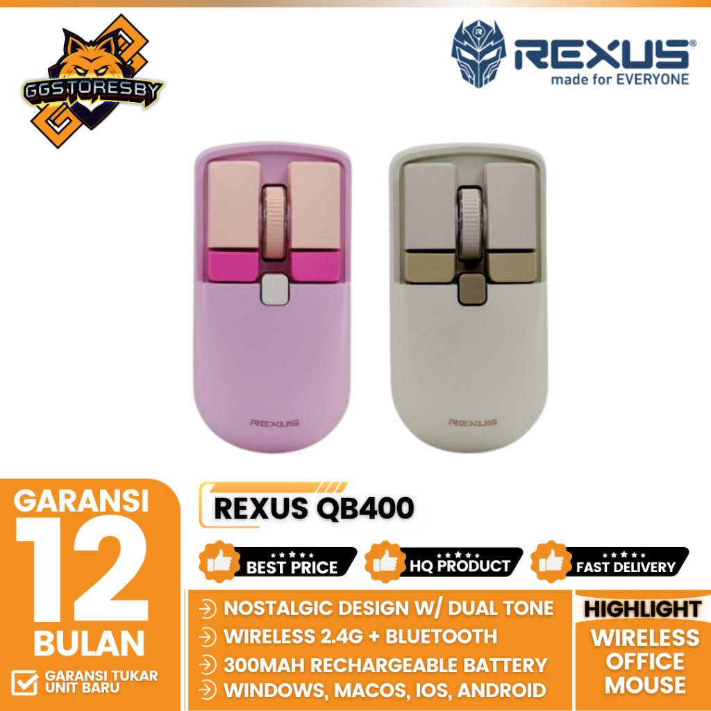 Jual Rexus Qb400 Bluetooth Office Wireless Mouse | Shopee Indonesia