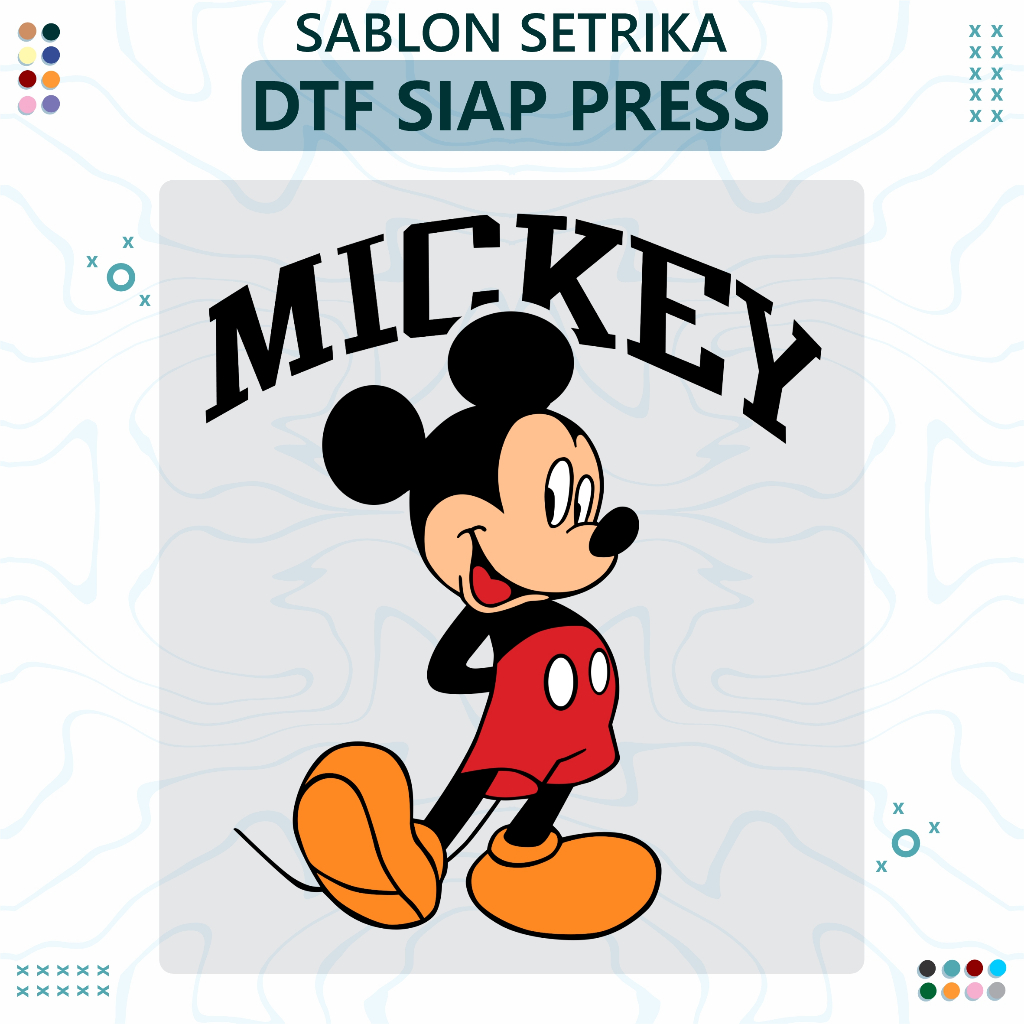 Jual Sablon Setrika Sticker Sablon DTF Tema Mickey Mouse - Ukuran 22cm ...