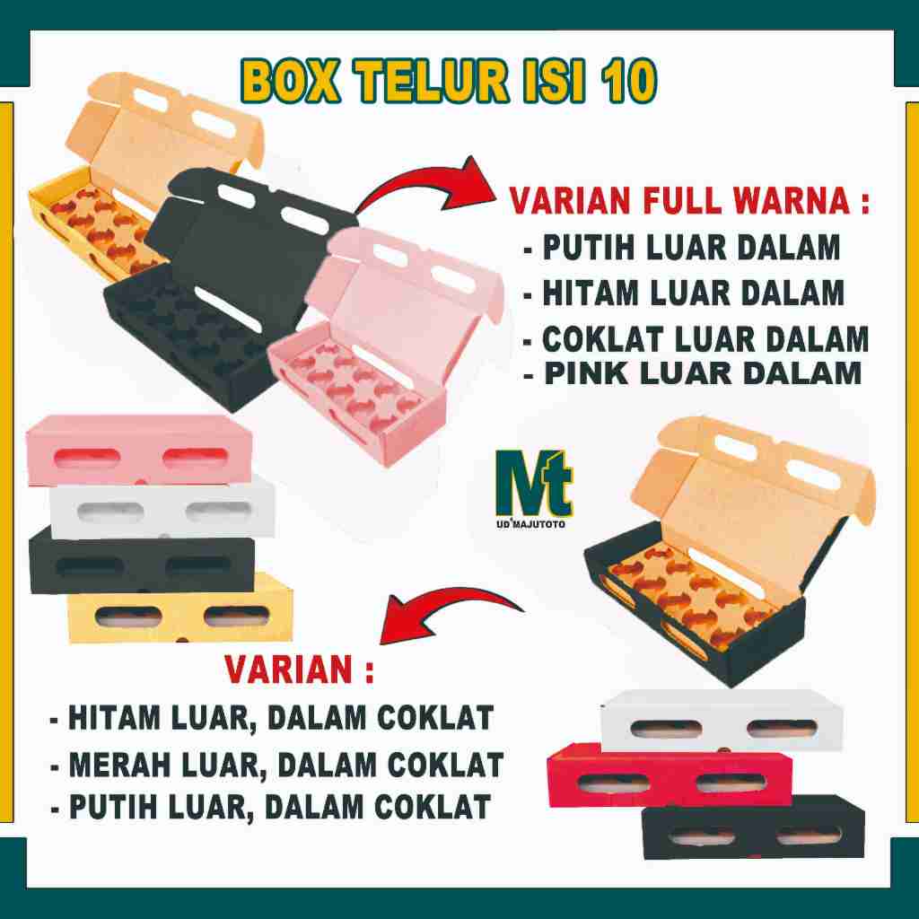 Jual Box Telur 28x12x7 Cm Isi 10 Telur / Box Lipat Samping / Kardus ...