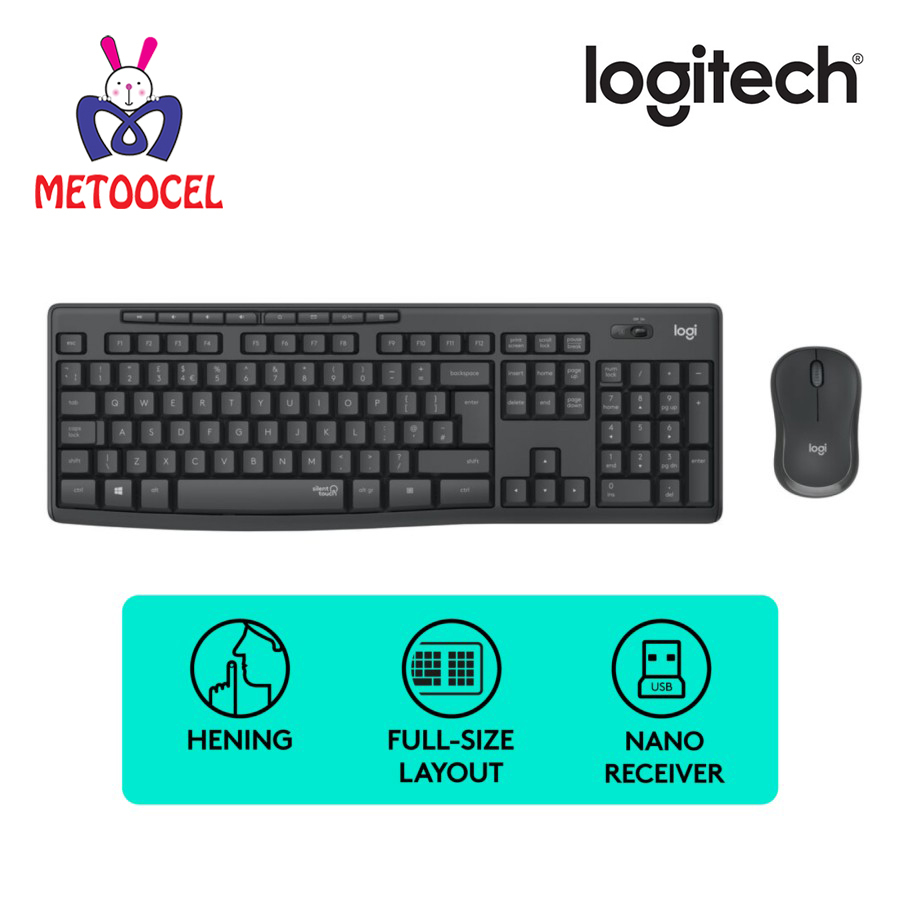 Jual Logitech Mk295 Wireless Mouse And Keyboard Combo Silent Touch Shopee Indonesia