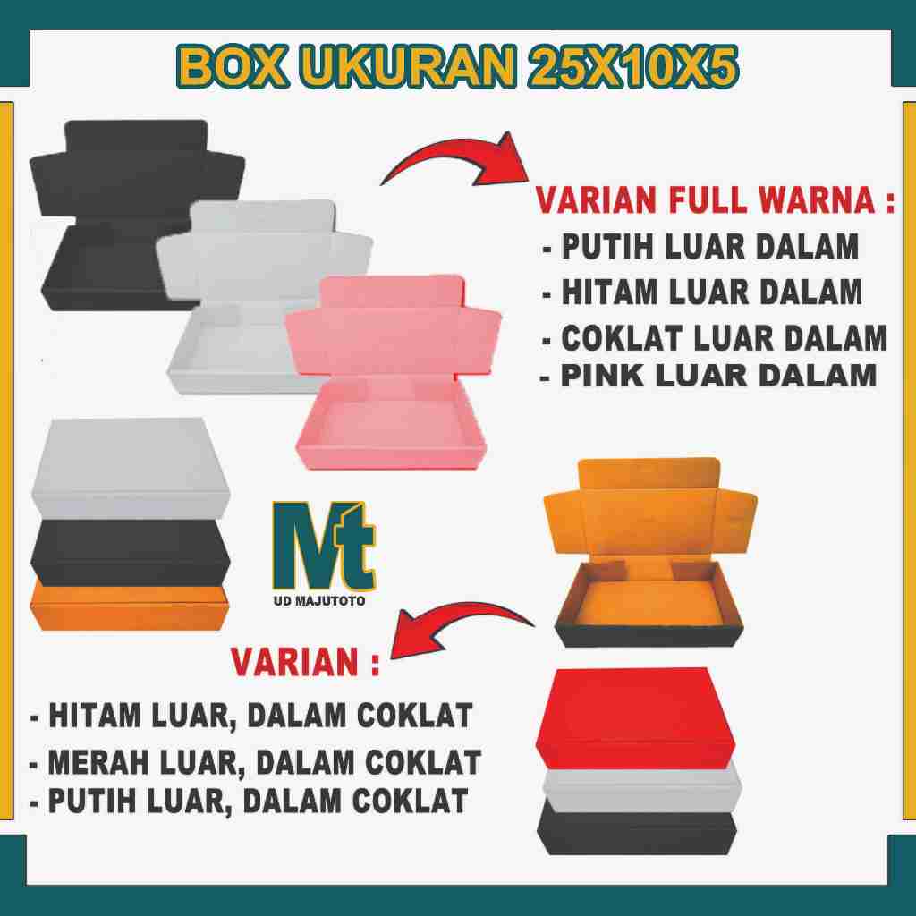 Jual ( PAKET 10 PCS ) Box 25x10x5 cm / Box Lipat Depan / Box Karton Die ...