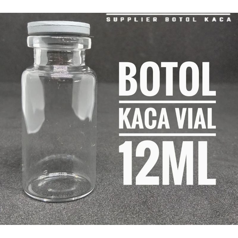 Jual Botol kaca Vial 12ml tutup karet 12pcs | Shopee Indonesia