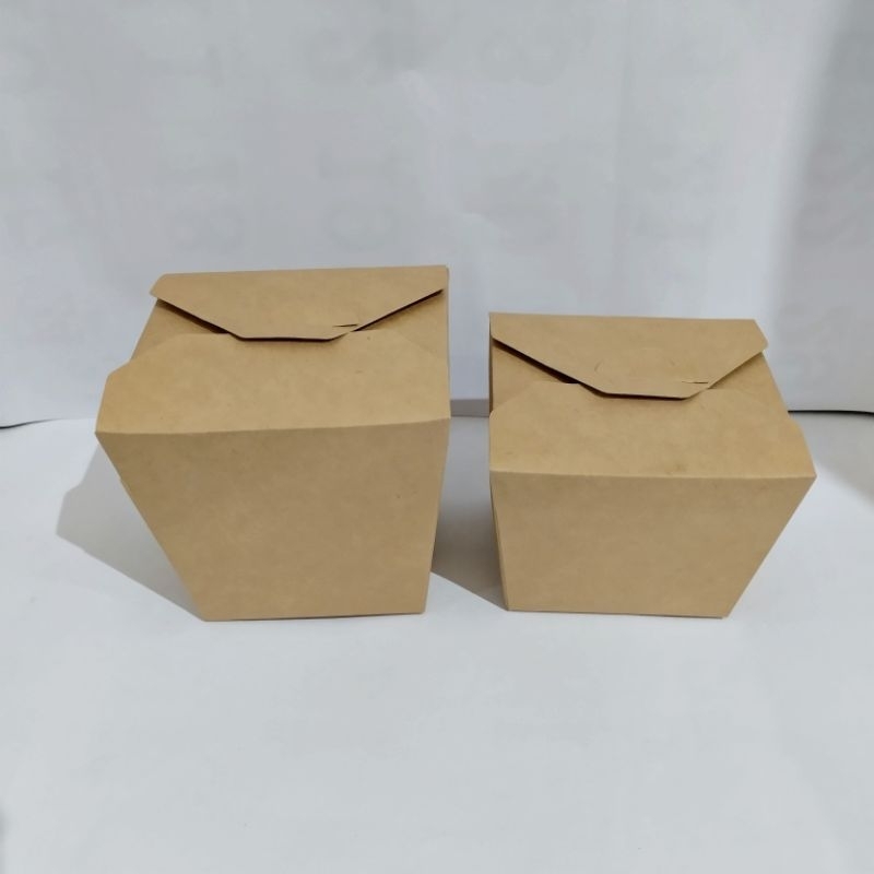 Jual Rice Box L , M isi 25pcs Full Laminasi Dop/Food Box Paper Kraft ...