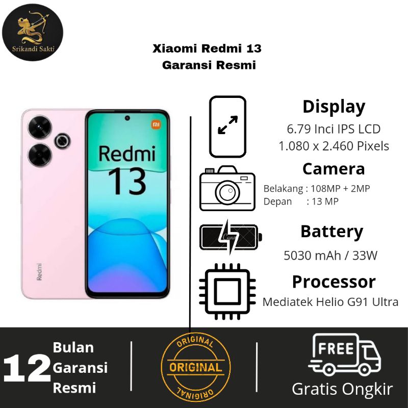 Jual Xiaomi Redmi 13 Ram 8/128GB Dan 8/256GB (Garansi Resmi) | Shopee ...