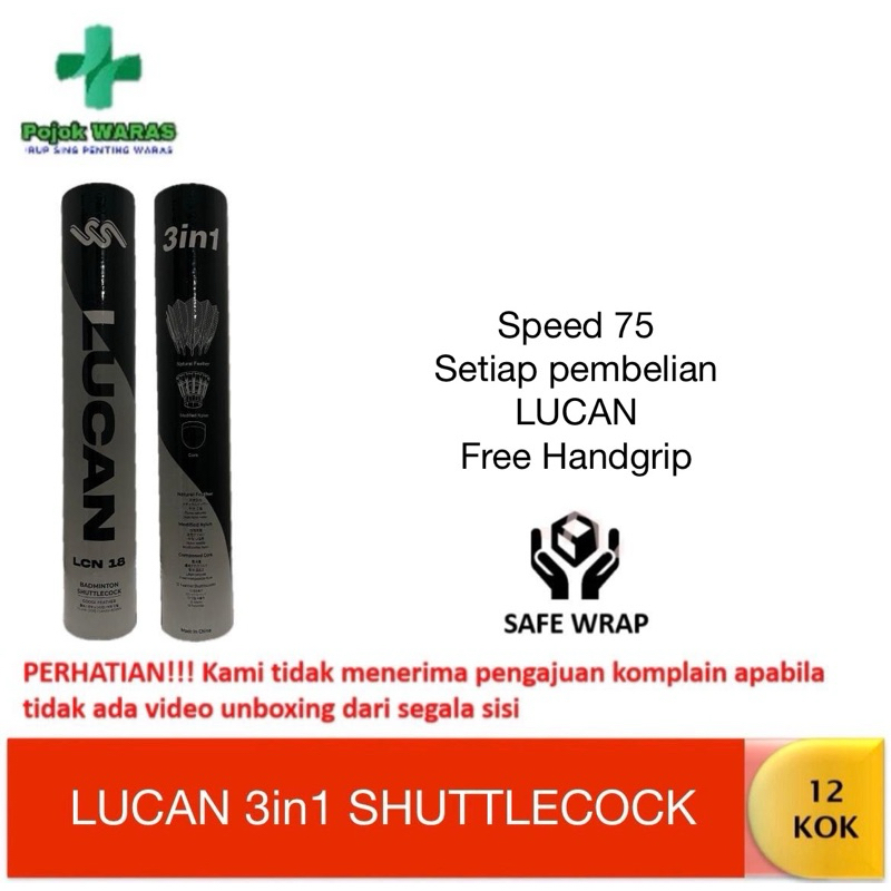 Jual LUCAN 3 in 1 SHUTTLECOCK - COCK KOK BADMINTON BULU TANGKIS ...