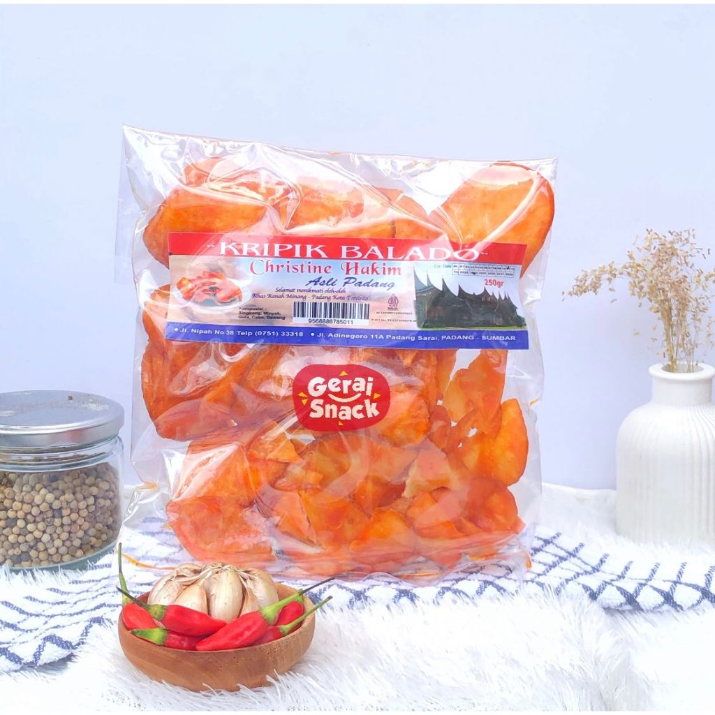 Jual Keripik Balado Sanjai Christine Hakim Oleh2 Khas Padang Rasa Pedas ...