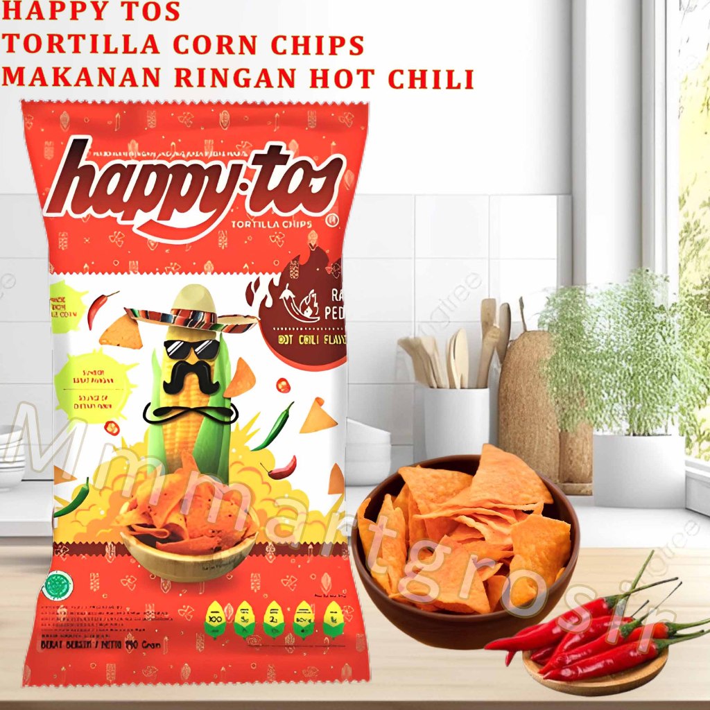 Jual Happy Toss / Makanan Ringan Rasa Hot Chili / Tortilla Corn Chips ...